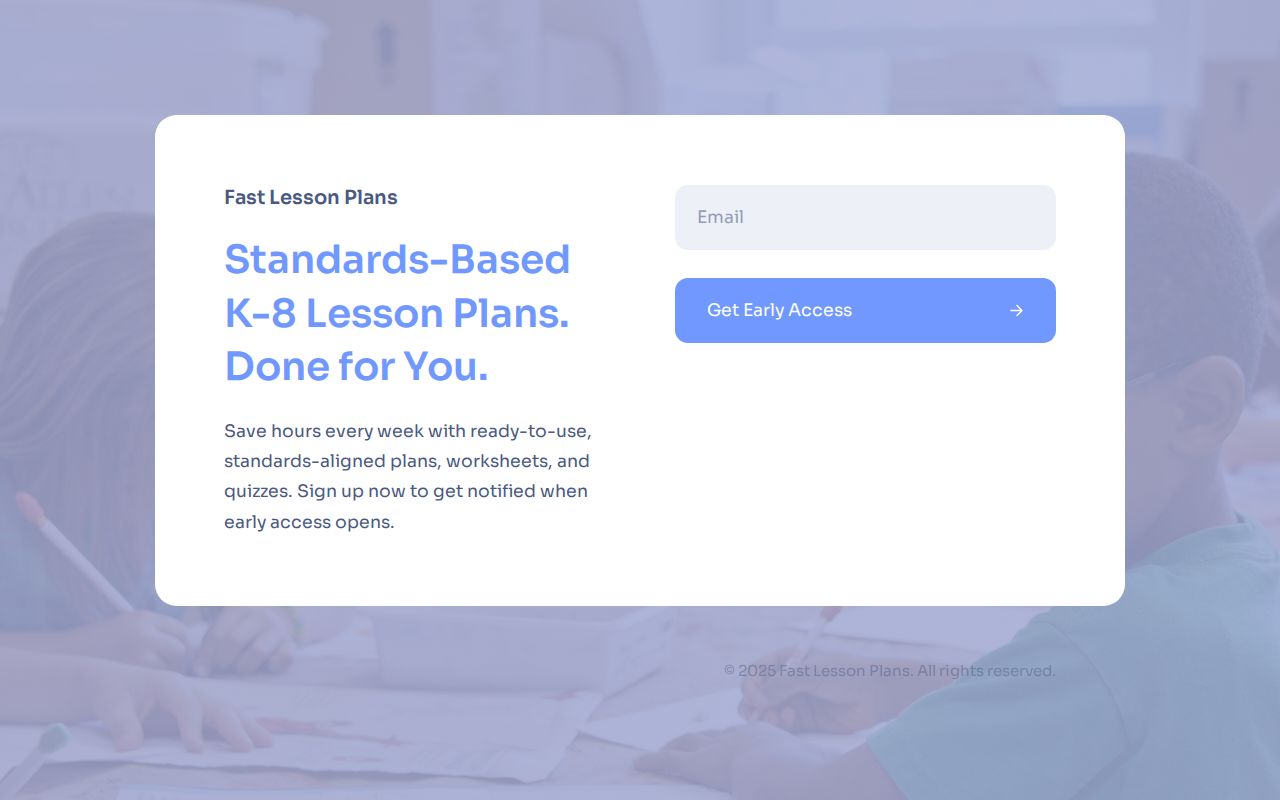 Fast Lesson Plans